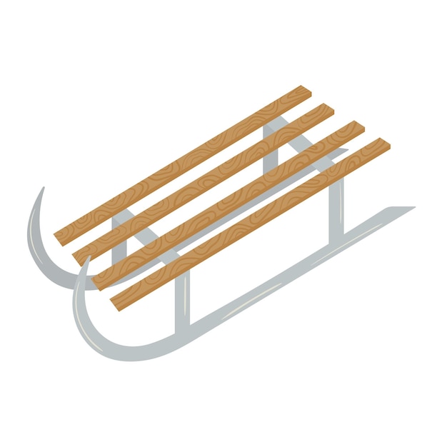 Wooden Sled with Curved Runners on White Background | Jiffy Designs