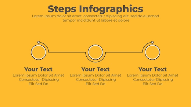 Minimalist Steps Infographic with Circular Placeholders | Jiffy Designs