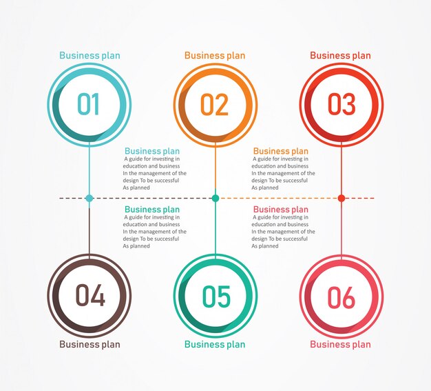 Colorful Circular Business Plan Infographic with Numbered Steps | Jiffy ...