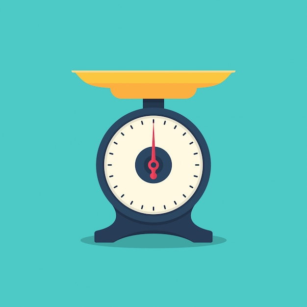 Vintage Analog Kitchen Scale on Vibrant Turquoise Background | Jiffy ...