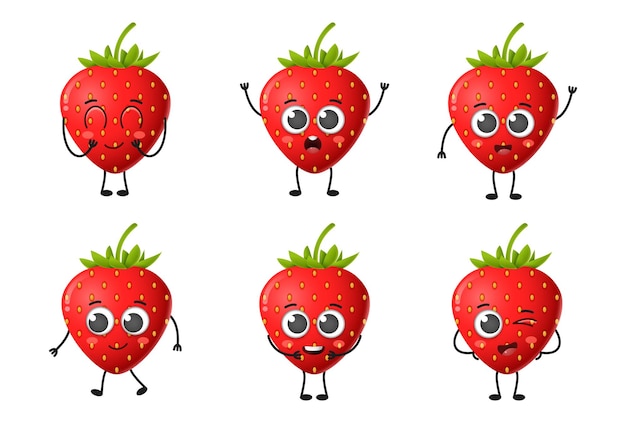 Cheerful Strawberry Characters in a Playful Collection | Jiffy Designs