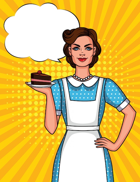 Retro Waitress Serves Up Delightful Dessert in Polka Dot Dress | Jiffy ...