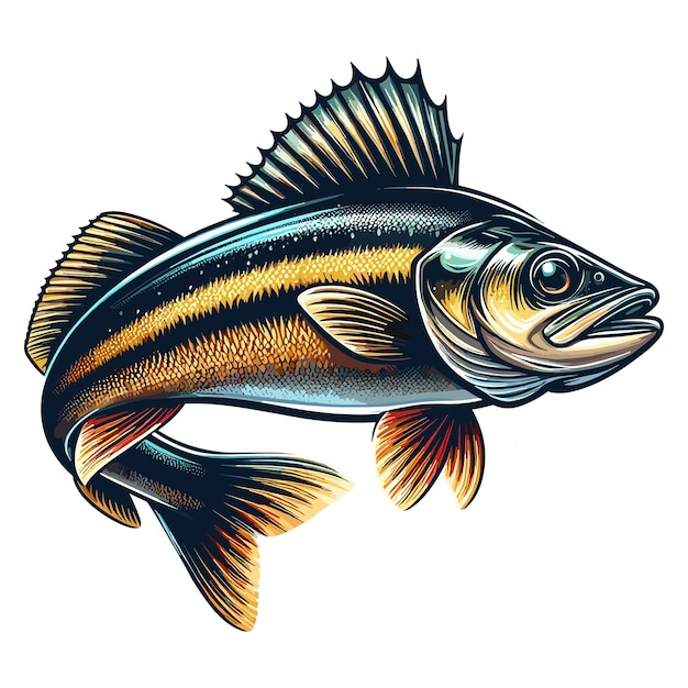 Vibrant and Captivating Perch Fish Illustration | Jiffy Designs