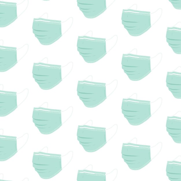 Seamless Pattern of Mint Green Medical Masks | Jiffy Designs