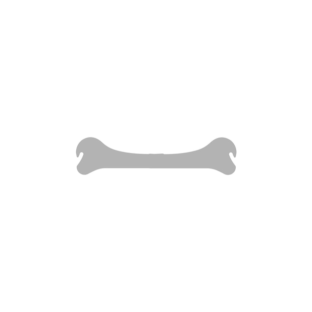 Simple Minimalist Bone Icon in Grayscale Tones | Jiffy Designs