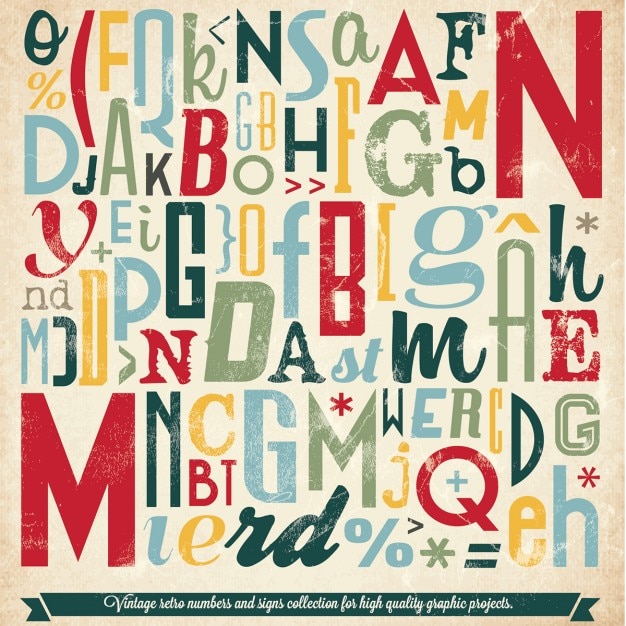 Vibrant Typographic Alphabet Collage with Diverse Lettering Styles ...