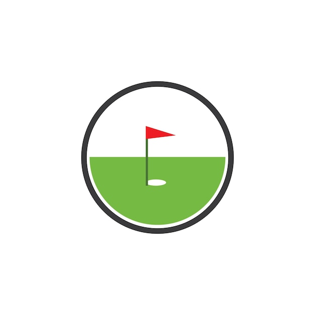 Vibrant Golf Course Emblem with Waving Flag | Jiffy Designs