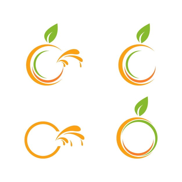 Vibrant Organic Fruit Symbols with Leaf Accents | Jiffy Designs