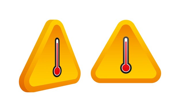 Vibrant Yellow Temperature Warning Symbols | Jiffy Designs