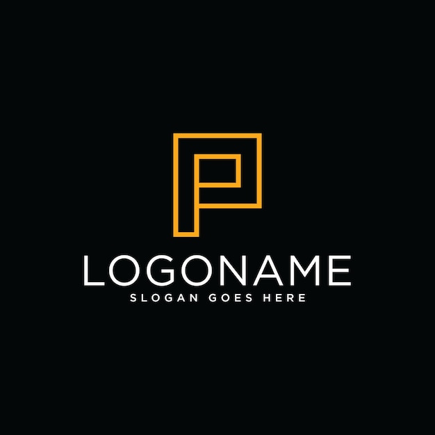 Elegant Geometric P Letter Logo with Stylish Wordmark | Jiffy Designs