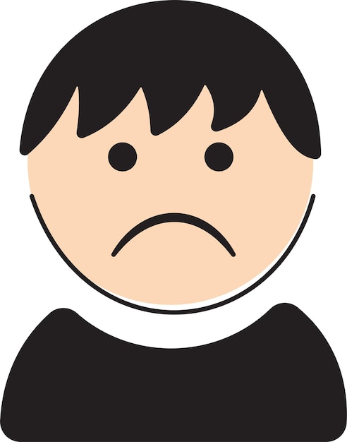 Minimalist Sad Face Illustration with Dark Mood | Jiffy Designs