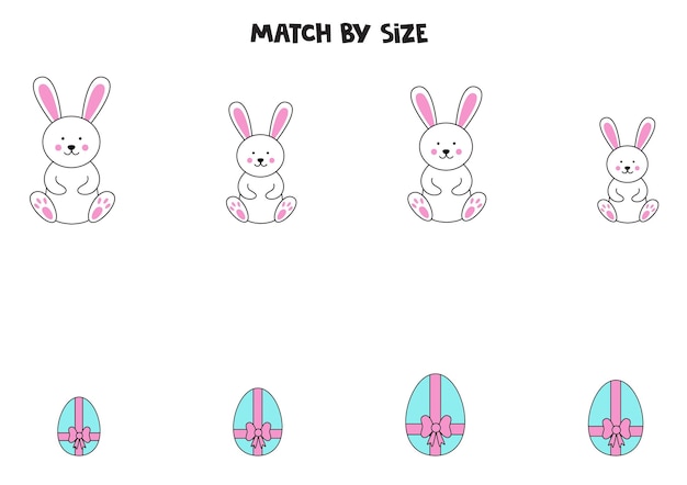 Adorable Bunny and Easter Egg Size Sorting Illustrations | Jiffy Designs