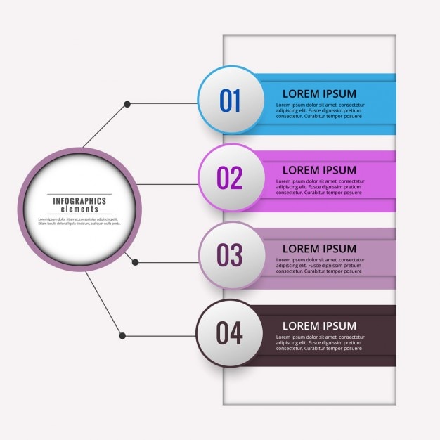 Circular Infographic Design with Numbered Banners and Text Placeholders ...