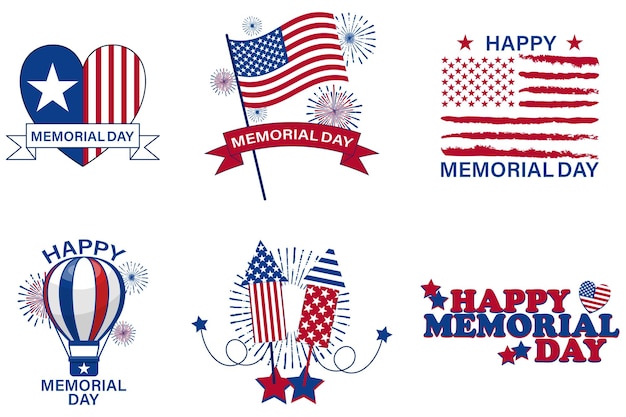 Vibrant Patriotic Symbols Celebrating Memorial Day in America | Jiffy ...