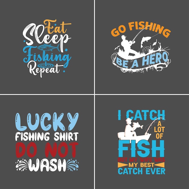 Vibrant Fishing Slogans and Illustrations: Outdoor Adventure Designs ...