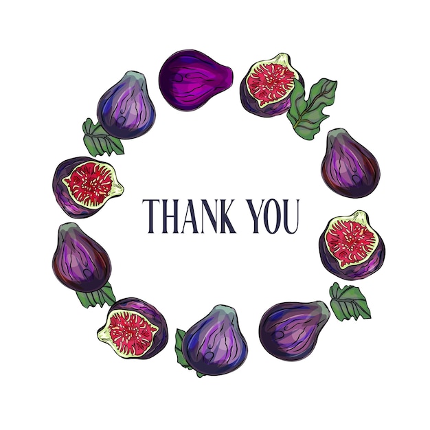 Vibrant Figs and Pomegranates in a Graceful Thank You Frame | Jiffy Designs