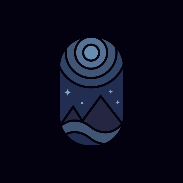 Captivating Cosmic Emblem: Celestial Silhouette Design | Jiffy Designs