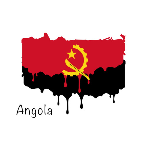 Painted Angola Flag, Angola Flag Paint Drips. Stock Vector Illustration ...