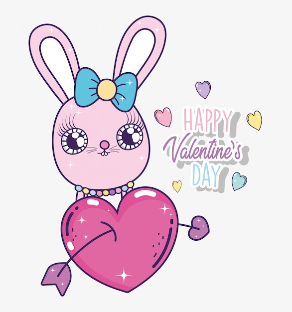 Cute Bunny Holding Heart for Valentine's Day Celebration | Jiffy Designs