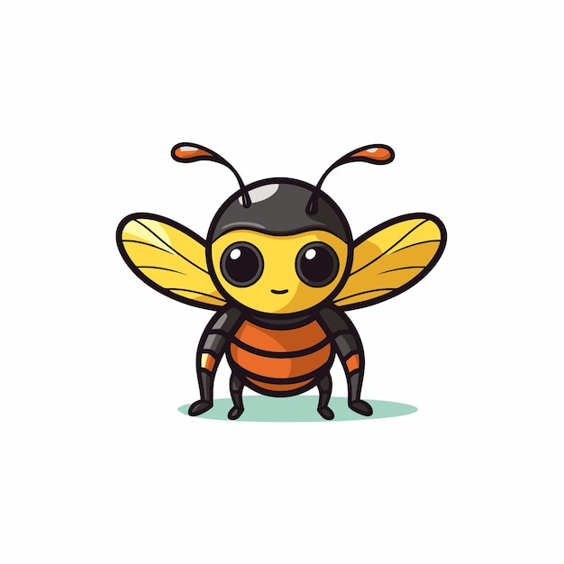 Cheerful Cartoon Bee with Bright Yellow Wings | Jiffy Designs