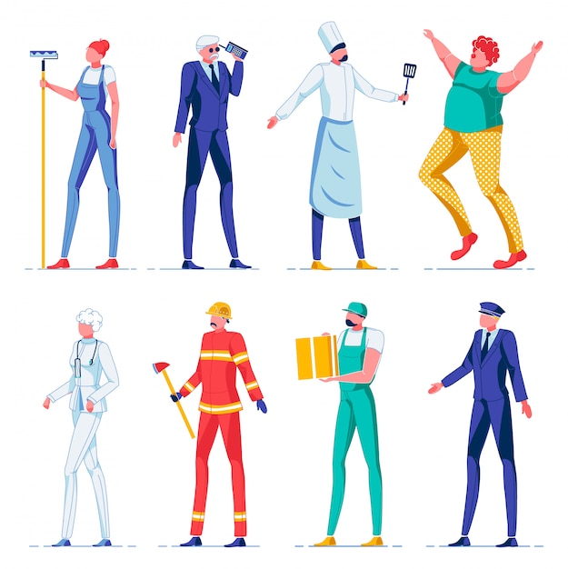 Diverse Professions and Occupations Illustrated in Vibrant Colors ...