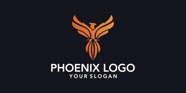 Majestic Phoenix Emblem with Elegant Fiery Wings and Slogan | Jiffy Designs