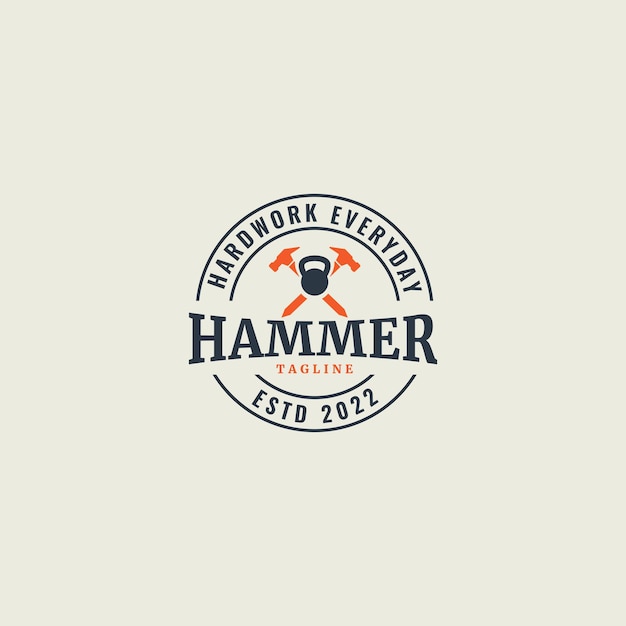 Hammer Fitness Emblem: Strength and Endurance | Jiffy Designs