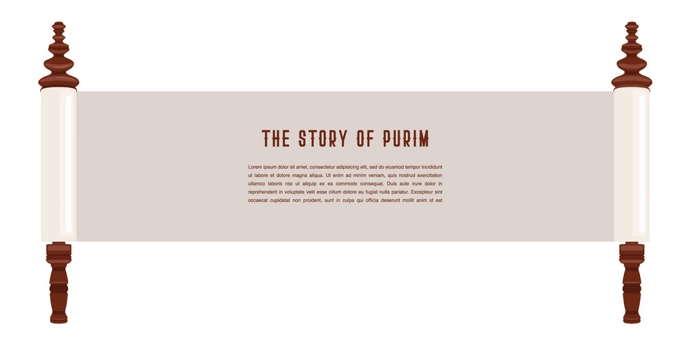The Story Of Purim. Jewish Acient Scroll. Banner Template ...