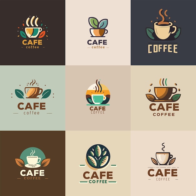 Diverse Collection of Vibrant Cafe and Coffee Themed Logos | Jiffy Designs