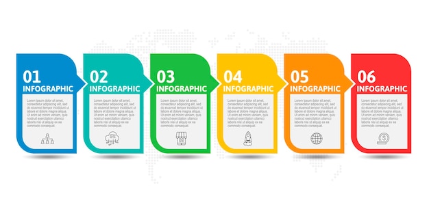 Vibrant Infographic Panels with Numbered Icons and Descriptions | Jiffy ...