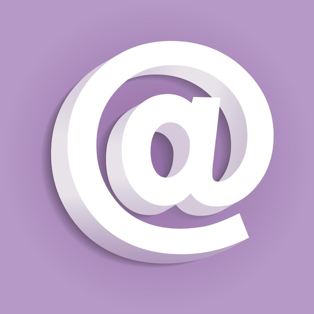 Minimalist At Symbol on Soft Purple Background | Jiffy Designs