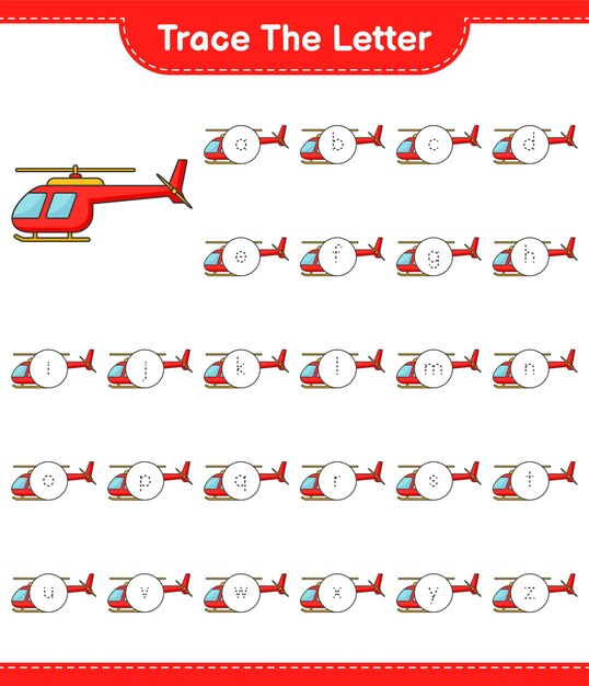 Trace the Letter: Helicopter and Ornaments | Jiffy Designs