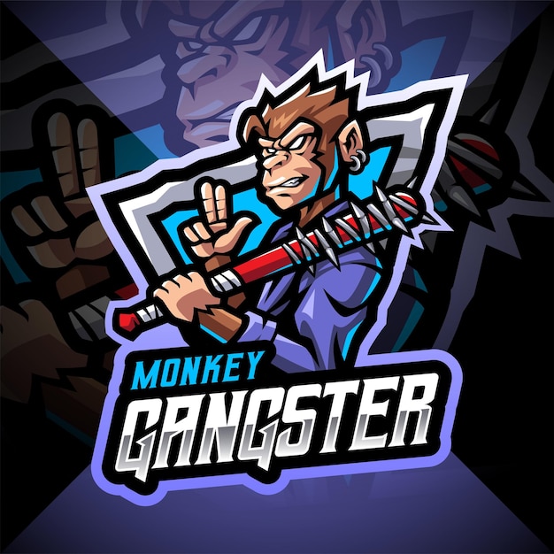 Fierce Monkey Gangster Mascot Emblem | Jiffy Designs