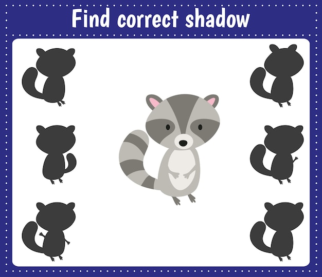 Playful Raccoon Silhouette Matching Game | Jiffy Designs