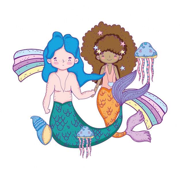 Whimsical Underwater Mermaids Embrace Vibrant Harmony | Jiffy Designs