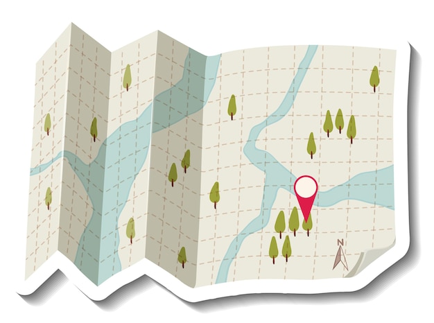 Detailed Topographic Map with Hiking Trail Marker | Jiffy Designs