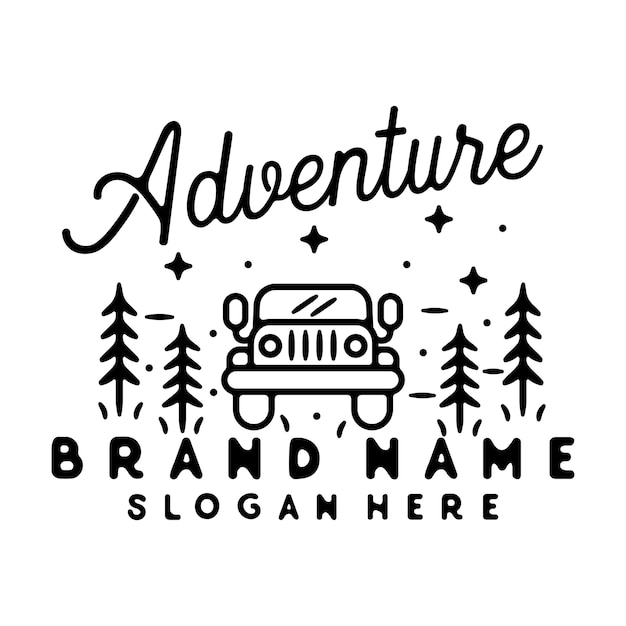 Adventurous Retro Jeep Design with Pines and Stars | Jiffy Designs