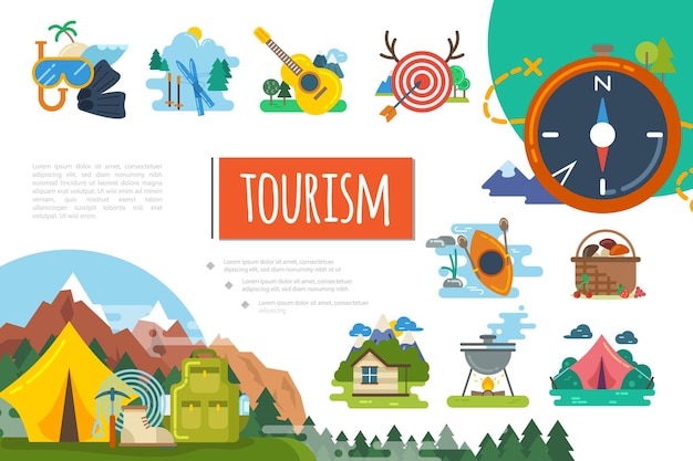 Vibrant Collection of Iconic Tourism Symbols and Outdoor Scenes | Jiffy ...