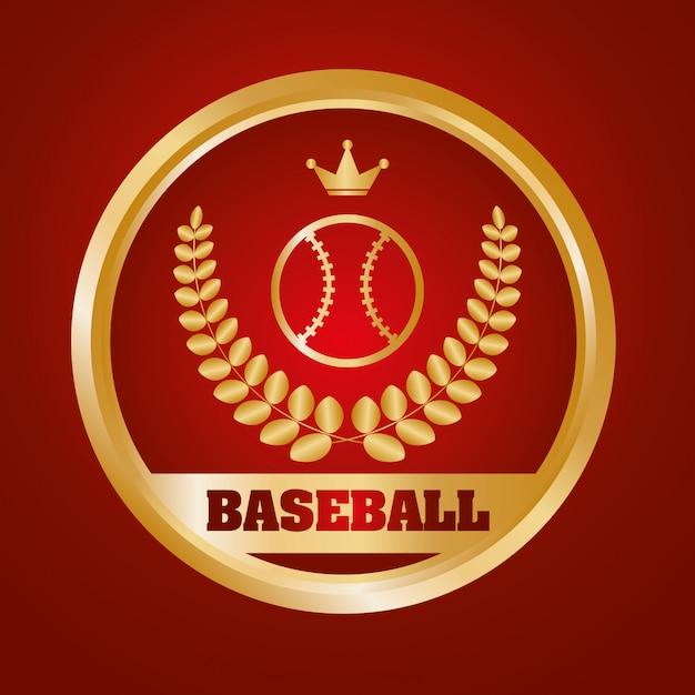 Regal Baseball Crest with Crown and Laurel Wreath | Jiffy Designs