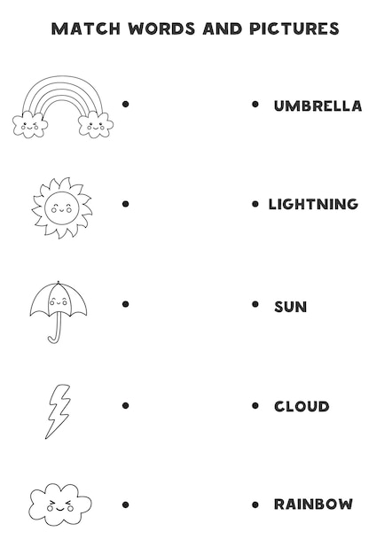 Vibrant Weather Symbols Matching Game | Jiffy Designs
