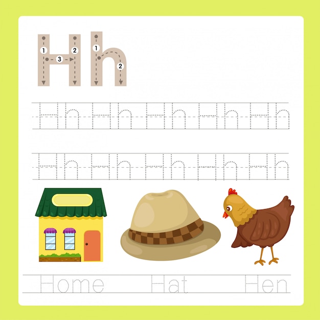 Illustrated Alphabet Letter 'H' with Farmhouse and Hen Icons | Jiffy ...
