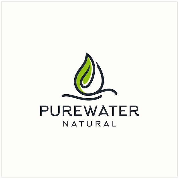 Elegant Leaf-Inspired Logo for Pure Natural Water | Jiffy Designs