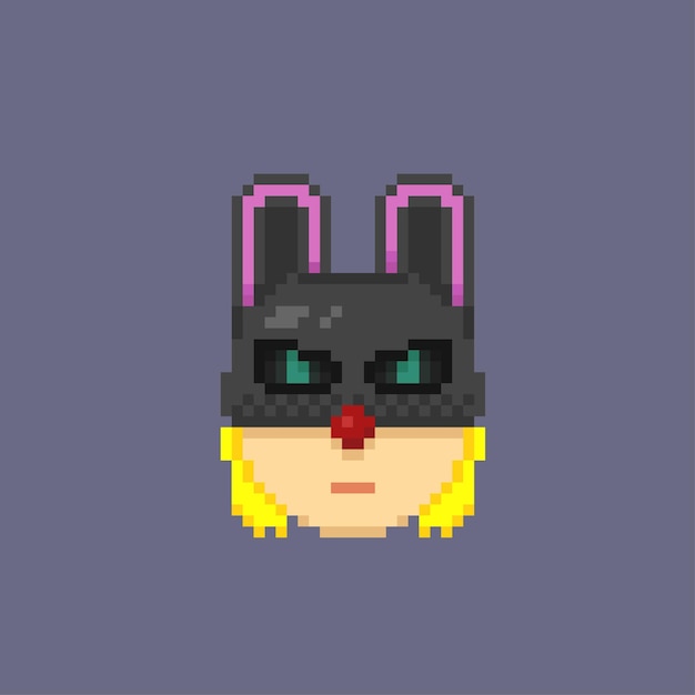 Charming Pixel Bunny Face with Vibrant Colors | Jiffy Designs