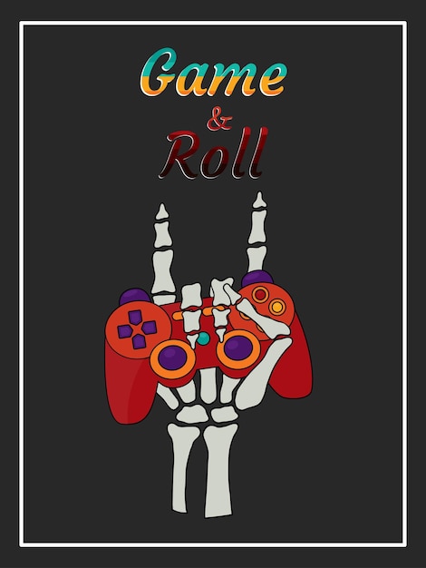 Vibrant Retro Gaming Skeleton Hand Grasping Controllers | Jiffy Designs
