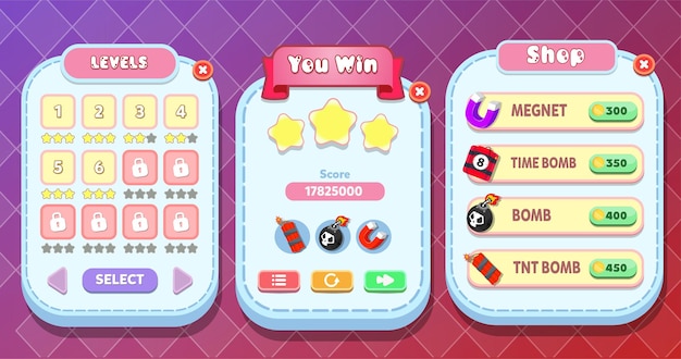 Vibrant Arcade-Style Game Collection with Power-Up Items | Jiffy Designs