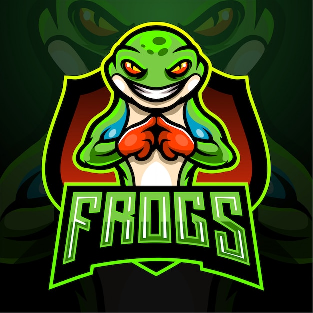 Vibrant Frog Mascot Emblem with Bold Lettering | Jiffy Designs