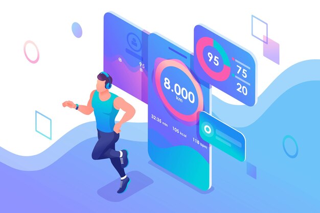 Vibrant Fitness Tracker Displays Inspiring Workout Data | Jiffy Designs