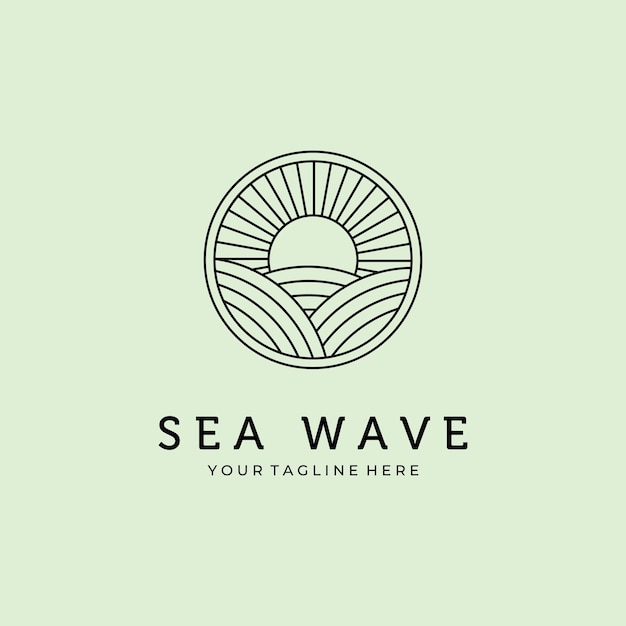 Serene Sunset Waves: Minimalist Coastal Logo Design | Jiffy Designs