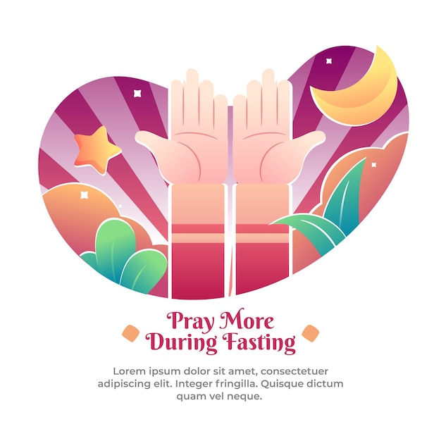 Colorful Hands Raised in Prayer During Fasting Season | Jiffy Designs
