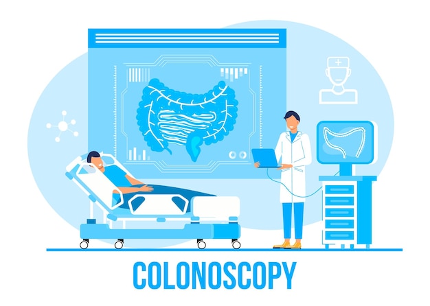 Detailed Colonoscopy Procedure Showcased in Medical Illustration ...